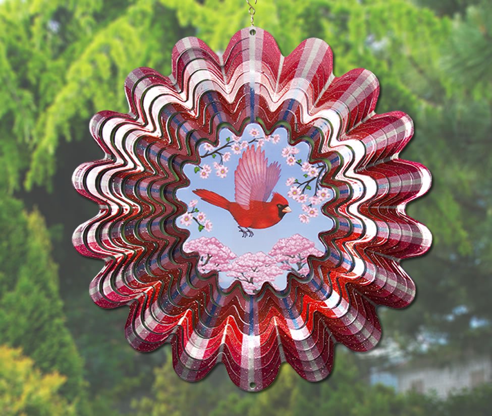 Amazon.com : Iron Stop DA130-10 Animated Cardinal Spring Wind Spinner ...