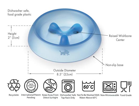 Contech EatBetter Dog Bowl, Azul, Mediano : Amazon.com.mx: Productos ...