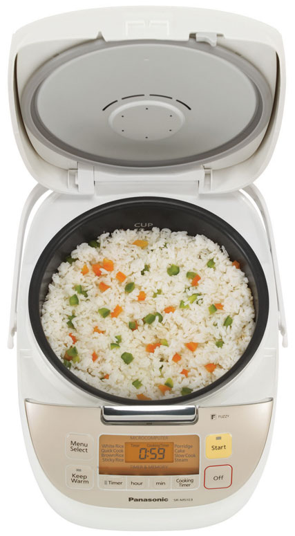 Amazon.com: Panasonic SR-MS103 5-Cup (Uncooked) Rice Cooker, White ...