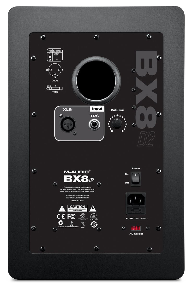 Amazon.com: M-Audio BX8 D2 8-Inch Active 2-Way Studio Monitor Speakers ...