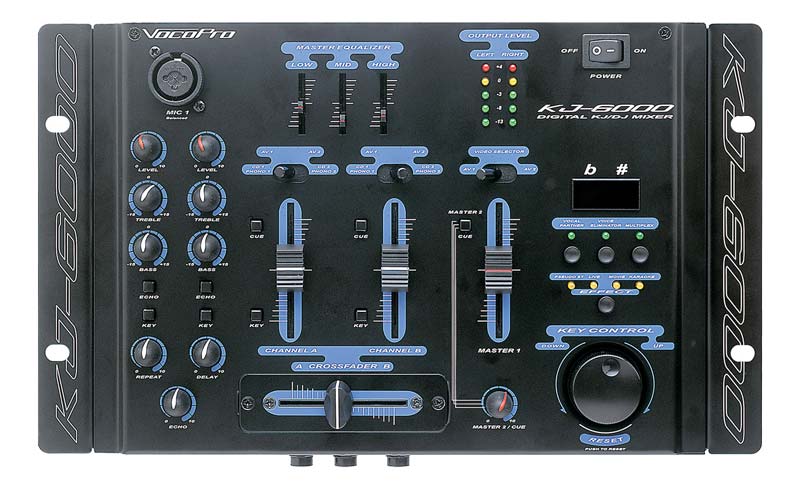 Amazon.com: VocoPro KJ-6000 2 Channel, 4 Mic Input Mixer With Digital ...