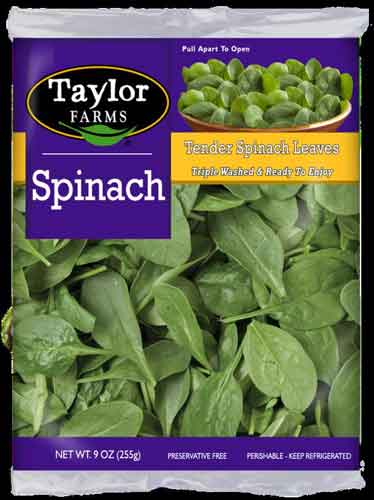 Taylor Farms Spinach, 9 oz Bag: Amazon.com: Grocery & Gourmet Food
