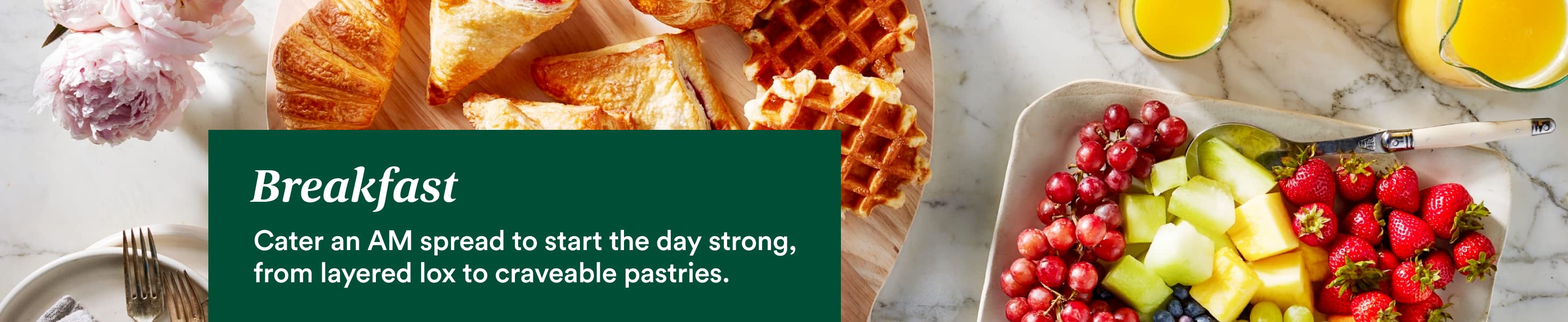 Breakfast. Cater an AM spread to start the day strong, from layered lox ...