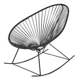 Amazon.com : Innit Designs Acapulco Rocker, Blue Weave on Black Frame ...