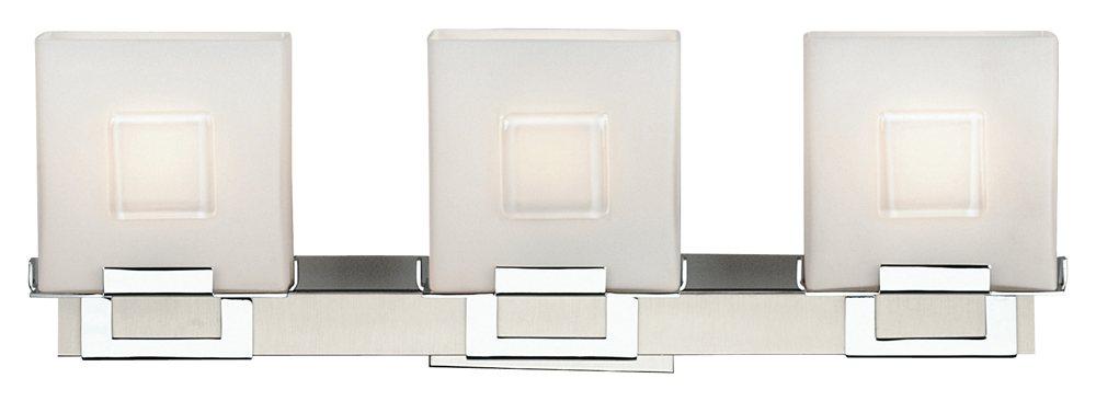 Forecast Lighting F442136NV Square 3 Light Bath, Satin Nickel/Chrome ...