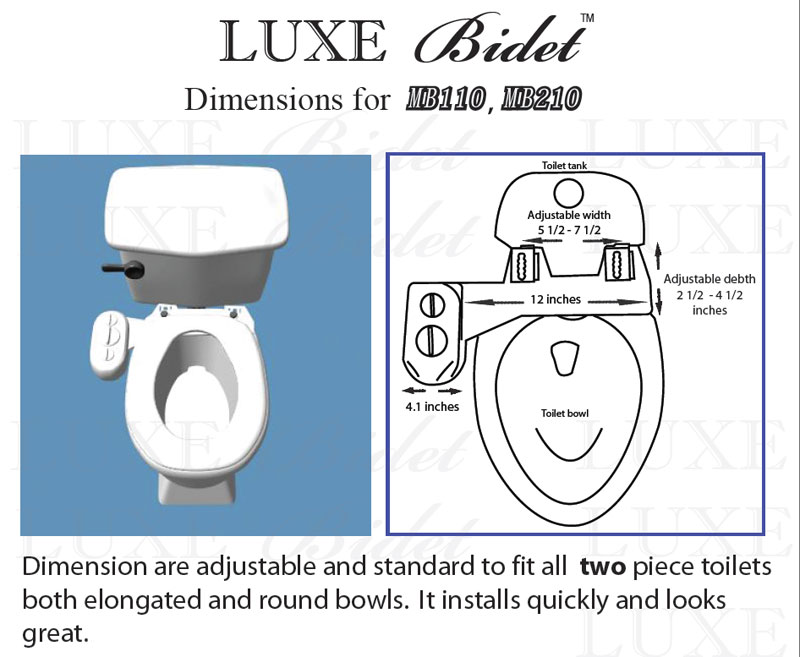 Luxe Bidet MB210 Fresh and Hot Water Spray Non-Electric Bidet Toilet ...