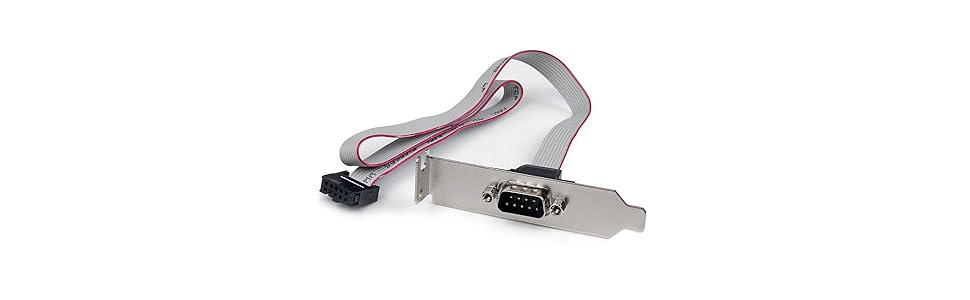 StarTech.com 1 Port 16in DB9 Serial Port BRacket to 10 Pin Header - Low Profile - low profile ...