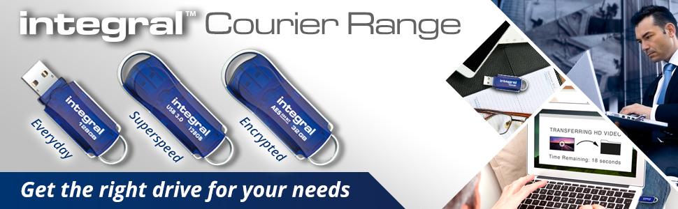 Integral INFD128GBCOU Courier 128 GB USB Flash Drive - Blue: Amazon.co ...