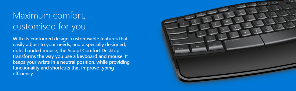 Microsoft Sculpt Comfort Desktop Keyboard and Mouse Set, UK Layout ...