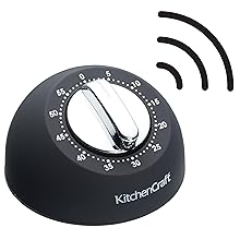 KitchenCraft Mechanical Kitchen Timer with Soft Touch Finish, 1 Hour ...