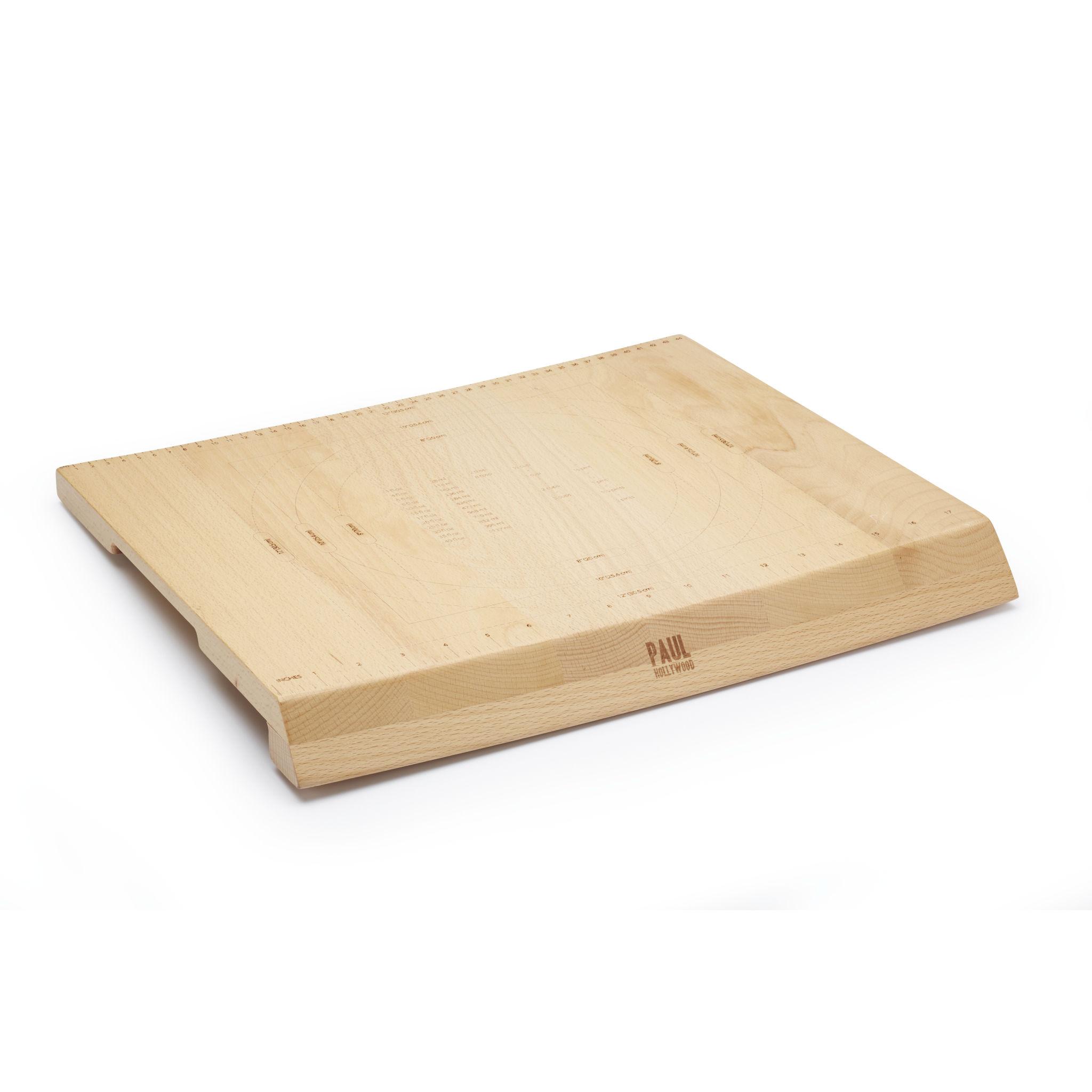 KitchenCraft Paul Hollywood Large Non-Slip Wooden Pastry Board with ...