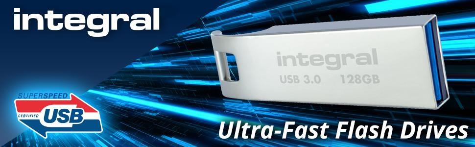 Integral 128GB USB memory stick Arc Super Speed flash drive 3.0, by ...