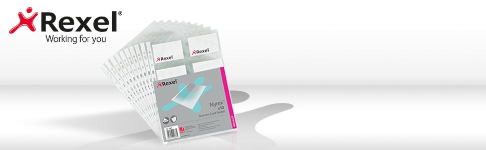 Rexel Nyrex Business Card Pockets for 20 Cards A4 Clear (10 Pack ...