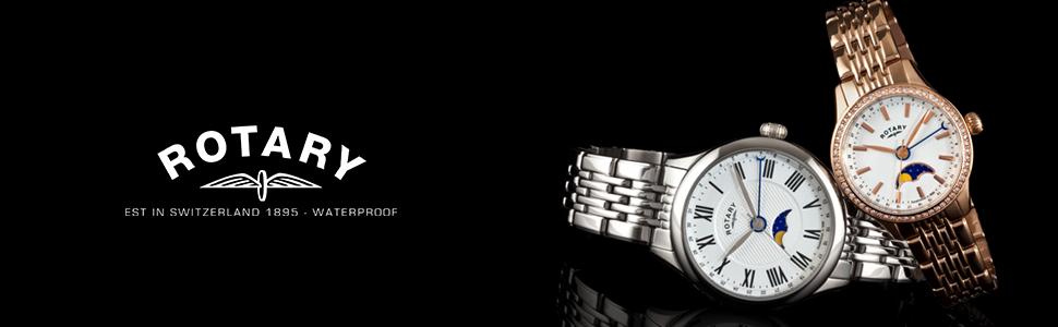 Rotary Men's Automatic Watch with Silver Dial Analogue Display and ...