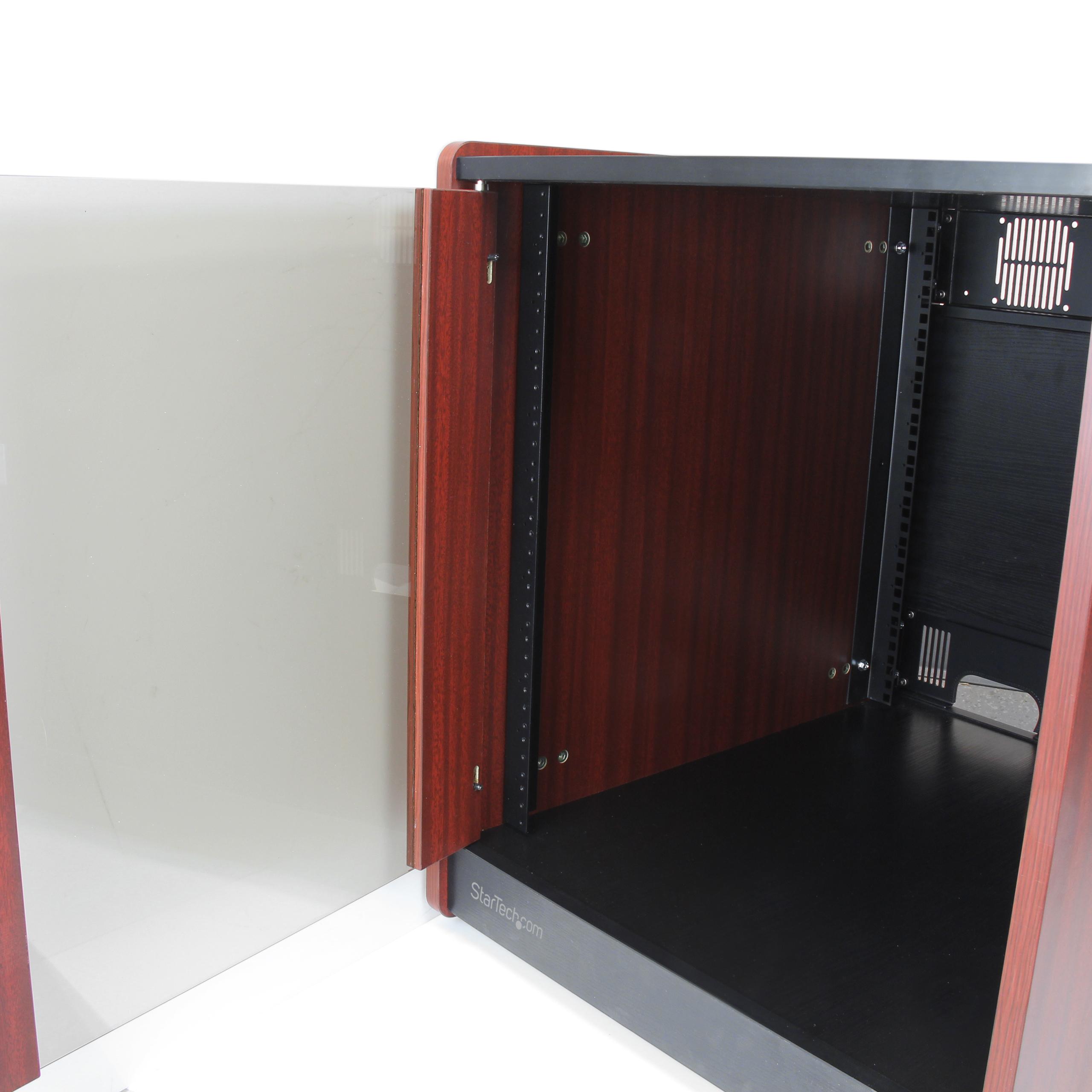 StarTech.com 12U AV Rack Cabinet - 21” Deep - Wood Finish - Floor ...