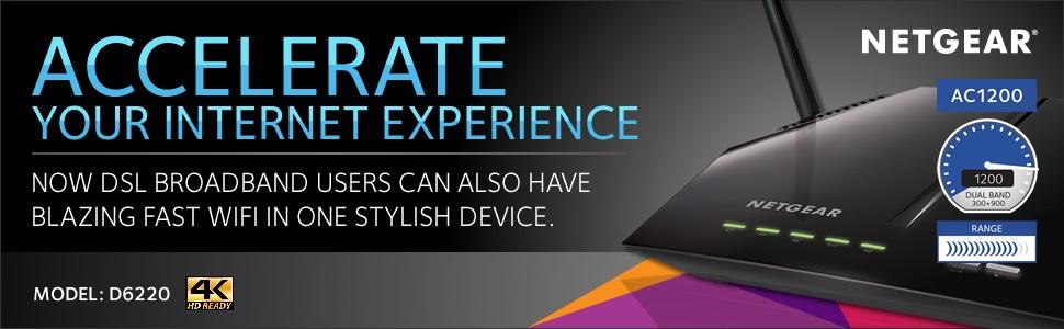 NETGEAR D6220-100UKS AC1200 1200 Mbps Wifi High-Speed ADSL/VDSL ...