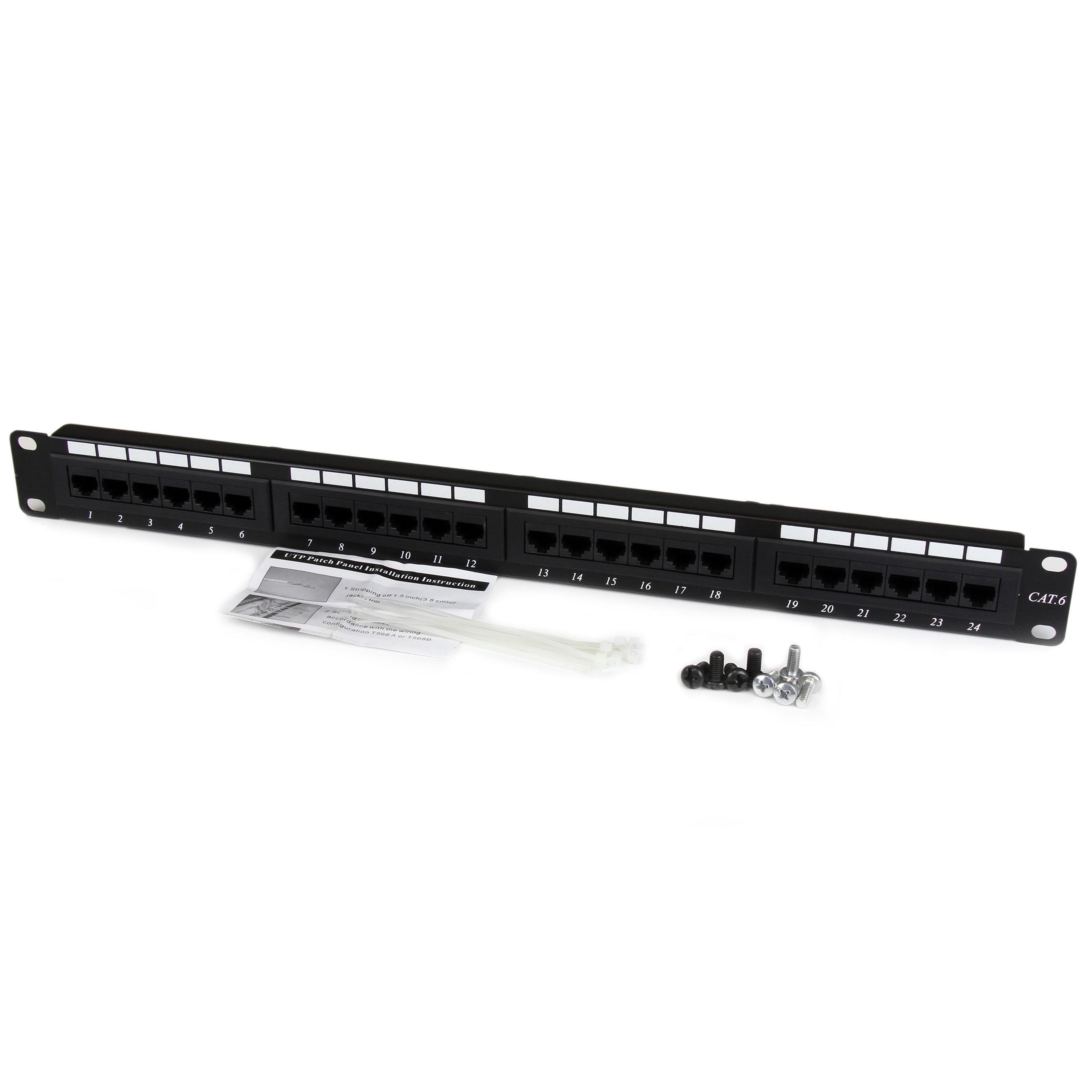 StarTech.com 24 Port 1U Rackmount Cat 6 110 Patch Panel - 24 port ...