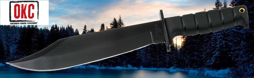 Ontario Knife Company SP10 Raider Bowie Fixed Blade Knife - Black ...