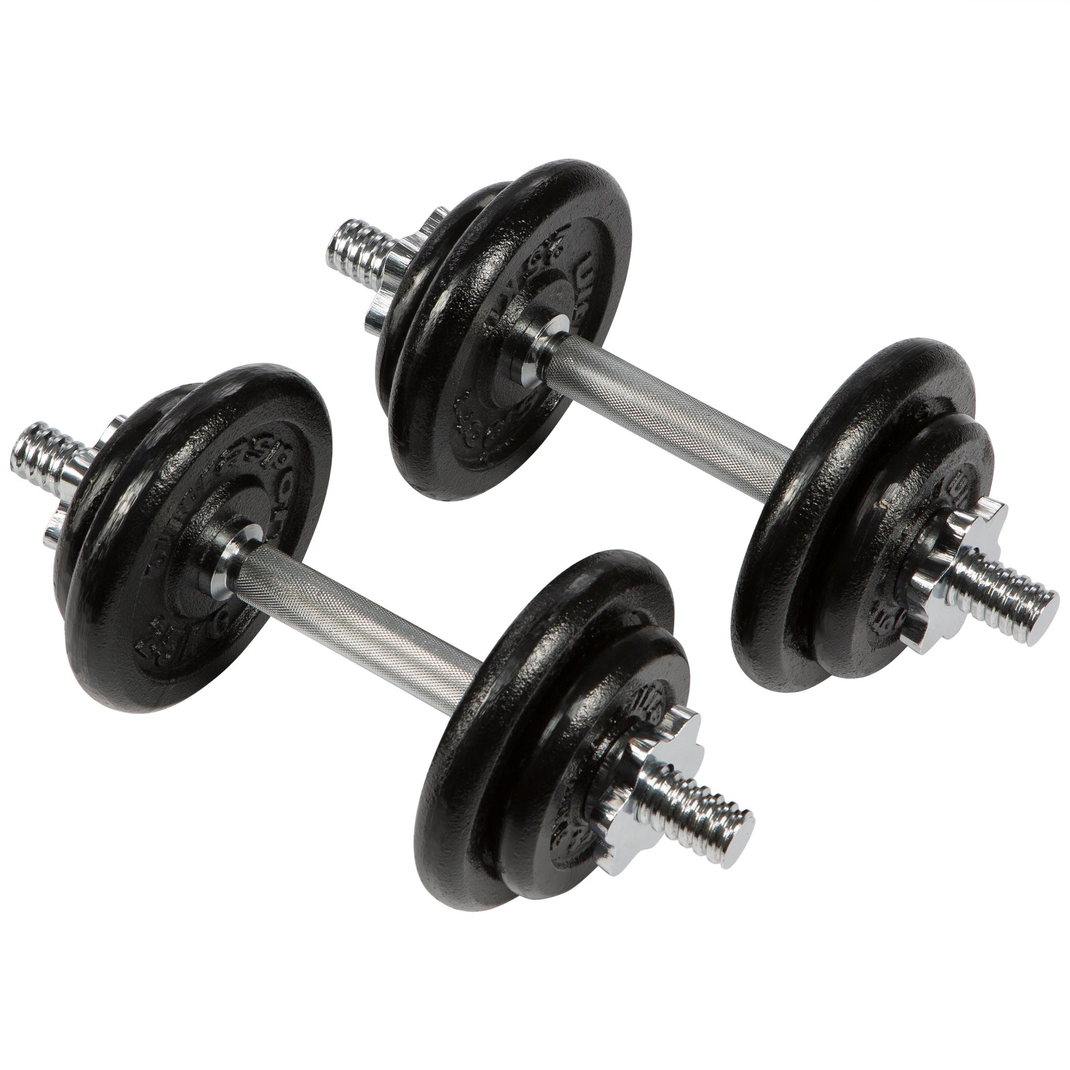 Ultrasport Cast Iron Dumb-bell Set, for weight training, fitness ...