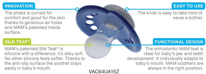 MAM Style I Love Mummy and Daddy Soother for 0 months + (2 pack Blue ...