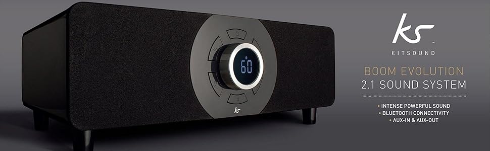 KitSound Boom Evolution 2.1 Sound System Speakers with Bluetooth ...