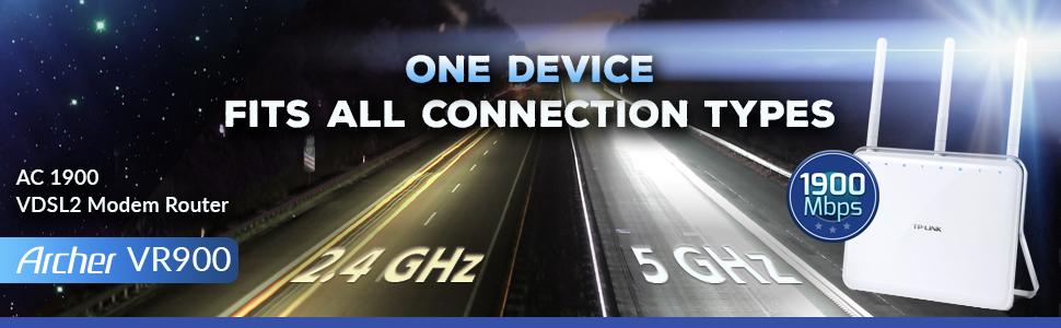 TP-Link AC1900 Wireless Dual Band Gigabit VDSL/ADSL Modem Router for ...