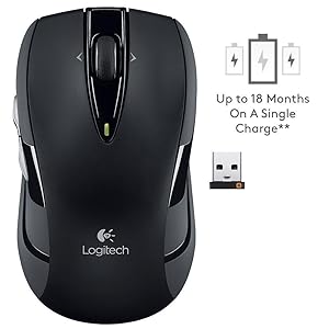 Logitech M545 Wireless Mouse, 2.4 GHz with USB Unifying Receiver, 1000 DPI Optical Tracking, 7 ...