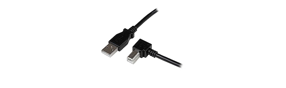 StarTech.com USBAB2MR 2 m USB 2.0 A to Right Angle B Cable Cord, 2 m ...