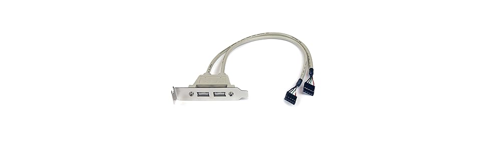 StarTech.com 2 Port USB A Female Low Profile Slot Plate Adapter - 2 ...