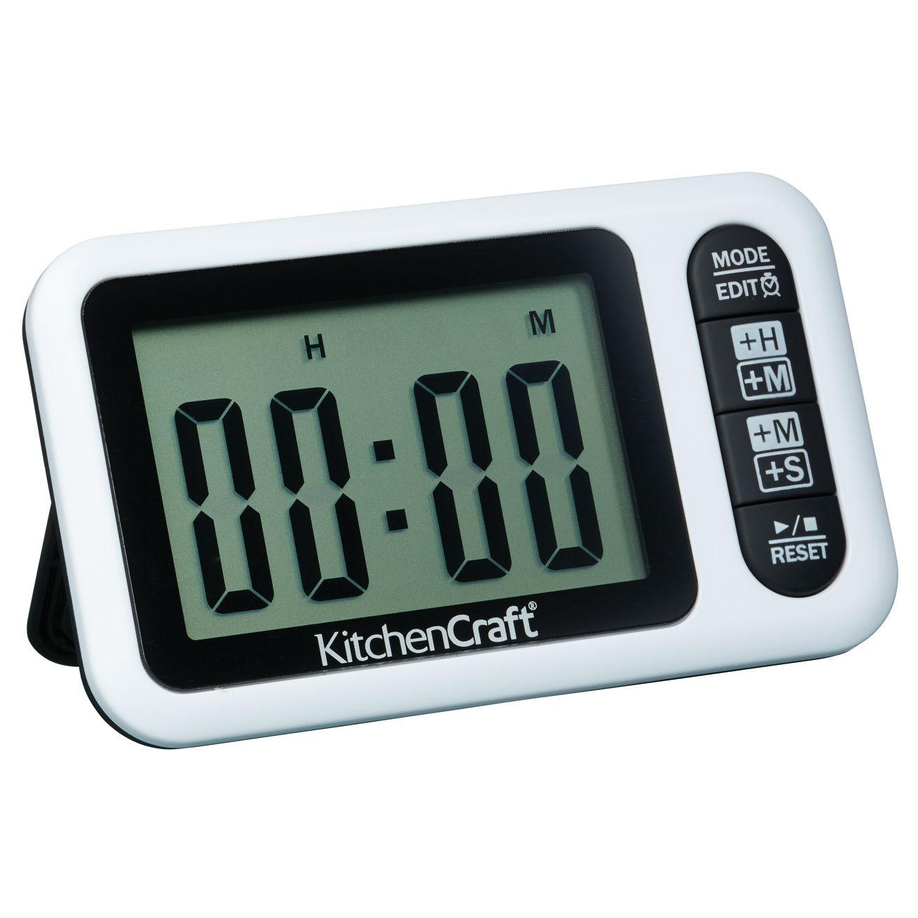 KitchenCraft 24 Hour Digital Kitchen Timer and Clock, Plastic, 10.5 x 6 ...