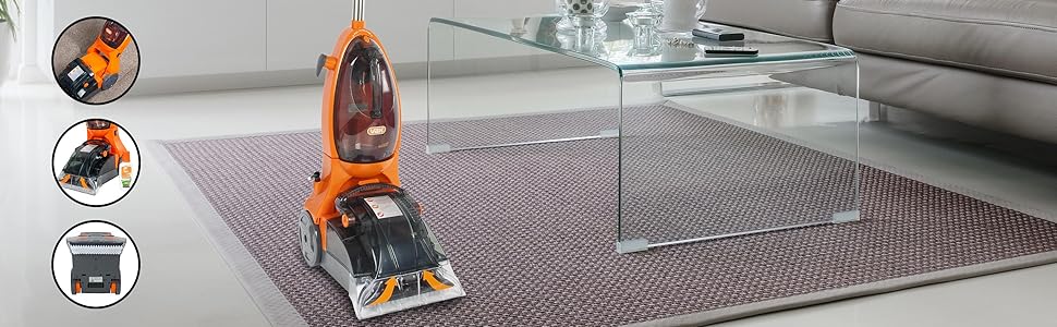 Vax Rapide Spring Carpet Washer, Cleaning Width 25 cm, 500 W - Orange ...