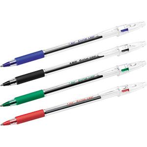 BIC Cristal Grip Ballpoint Pens Blue 4 Pack: Amazon.co.uk: Office Products