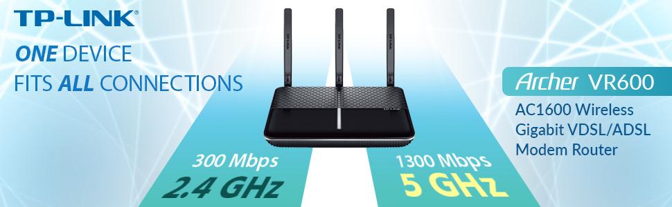 TP-Link AC1600 Wireless Dual Band Gigabit VDSL/ADSL Modem Router for ...