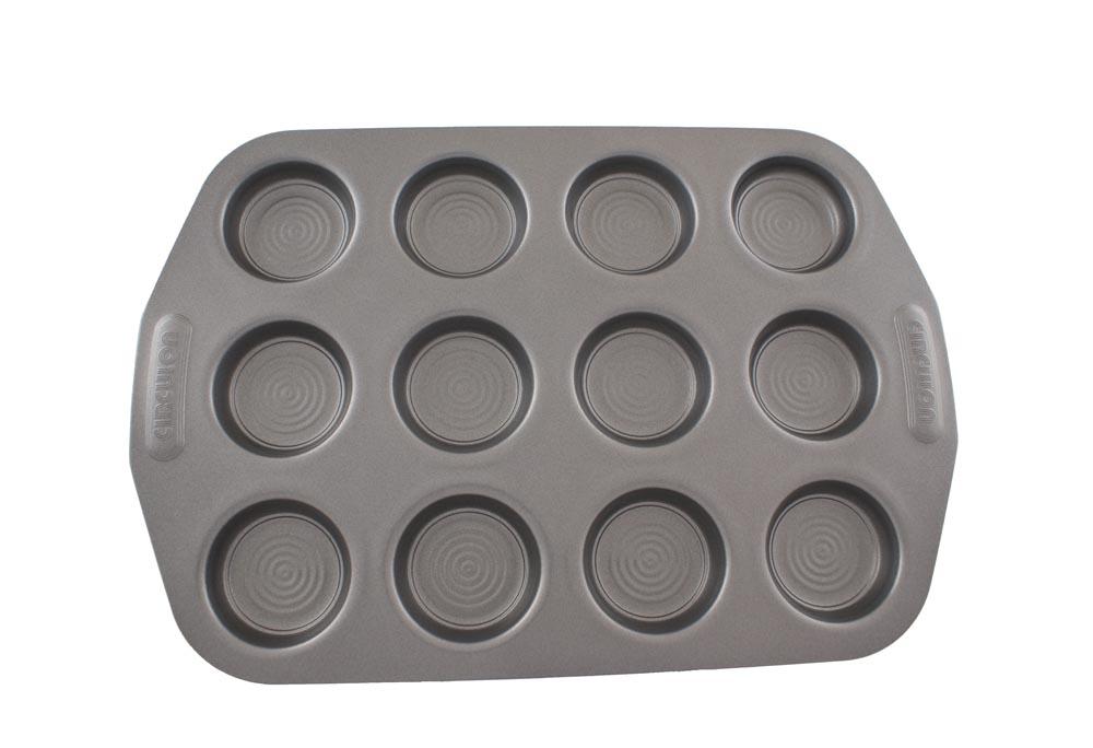 Circulon Bakeware Steel 12 Cup Non-Stick Bun Tin Tray - Grey: Amazon.co ...