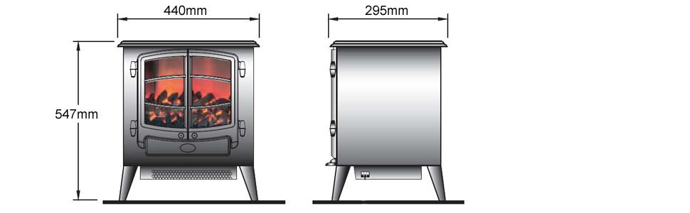 Dimplex TNG20E Tango 2 KW Optiflame Electric Stove, Black, 54.7 cm*29.5 ...