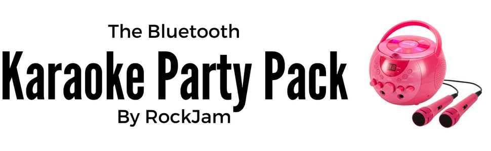 RockJam RJ088BTPK Karaoke Machine Party Pack with 2 Microphones, 2 ...