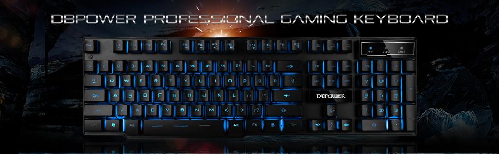 DBPOWER Mechanical Keyboard 104 Keys Full Anti-ghosting Gaming Keyboard ...