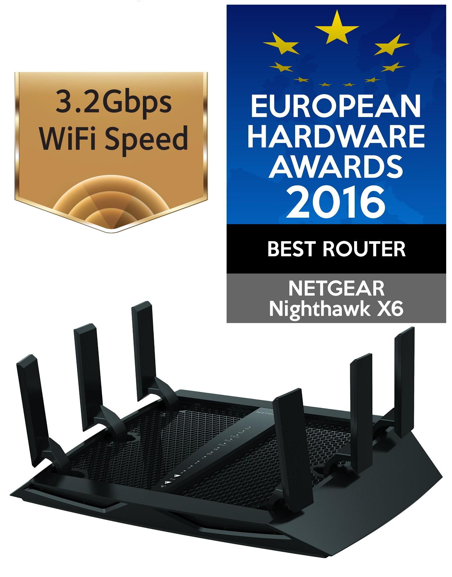 NETGEAR R8000-100UKS Nighthawk X6 AC3200 (600 + 1300 + 1300 Mbps) Tri ...