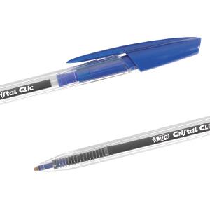 BIC Cristal Clic Retractable Ballpoint Pens Blue 20 Box : Amazon.co.uk: Stationery & Office Supplies