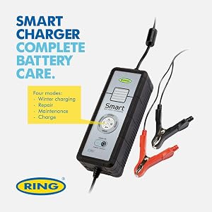 Ring RSC605 5A Smart Battery Charger, 12V Vehicles to 2.5L, All Battery ...