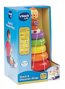 VTech Stack and Discover Rings, Colourful, Textured Rings for Sensory ...