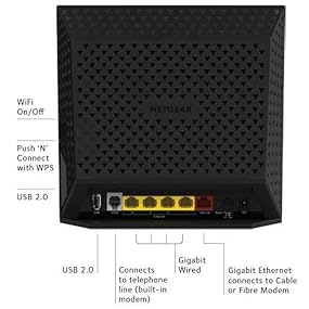 NETGEAR D6400-100UKS AC1600 Dual Band 300 + 1300 Mbps Wireless (Wifi ...
