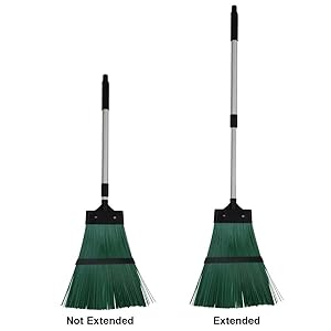 JVL Outdoor Garden Hard Bristled Broom Brush Rake with Extendable ...