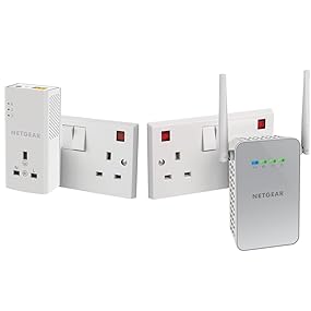 NETGEAR PLPW1000-100UKS 1000 Mbps Powerline Ethernet Wi-Fi Adapter ...