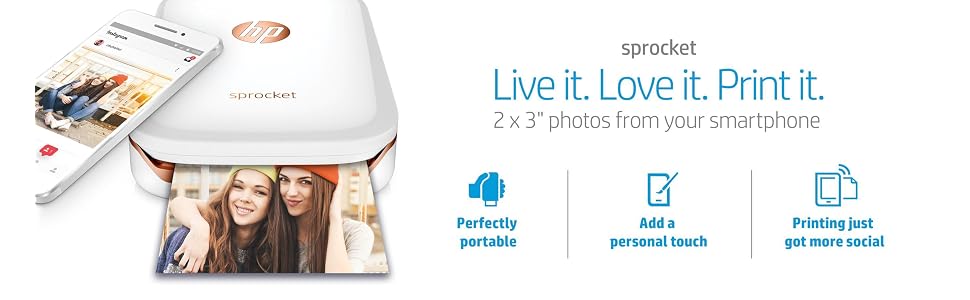 HP Sprocket Photo Printer Black : Amazon.co.uk: Computers & Accessories