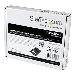 StarTech Dual mSATA SSD to 2.5 inch SATA Adapter with RAID and 7mm Open Frame Housing ...
