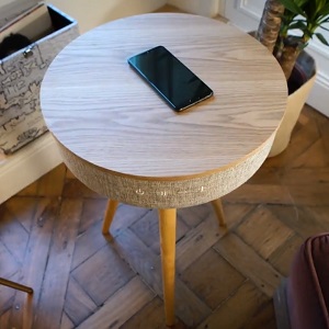 Victrola Wireless Wood Coffee Table with Bluetooth and Built in Stereo ...