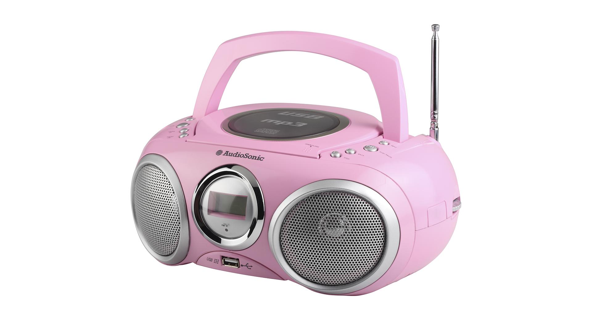 AudioSonic CD-1572 Stereoradio (CD/MP3-Player, UKW-Tuner, USB 2.0) rosa ...