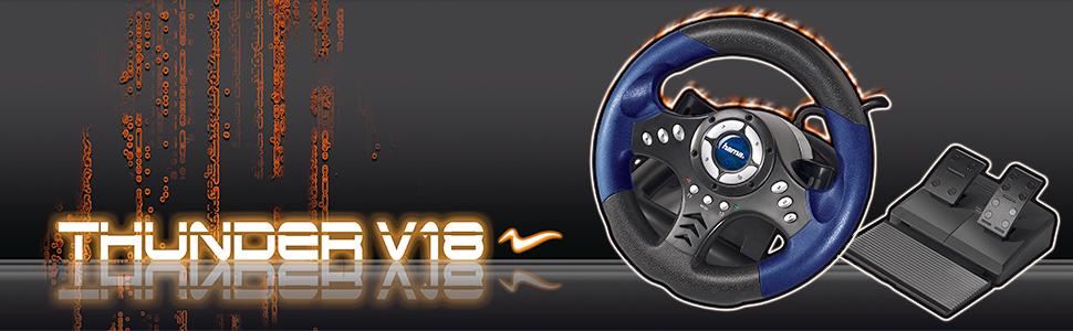 Hama PC-Racing-Wheel "Thunder V18", mit Gas: Amazon.de: Computer & Zubehör