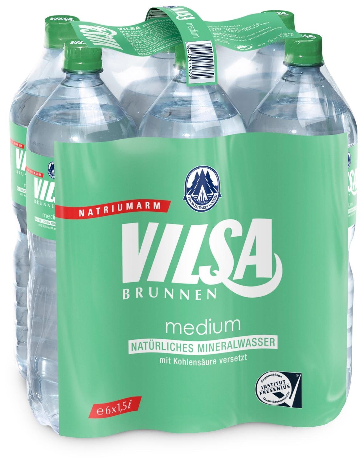 VILSA Brunnen Mineralwasser Medium PET, 6er Pack, EINWEG (6 x 1.5 l ...